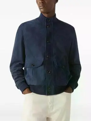Zegna Suede Blouson Jacket - Blue