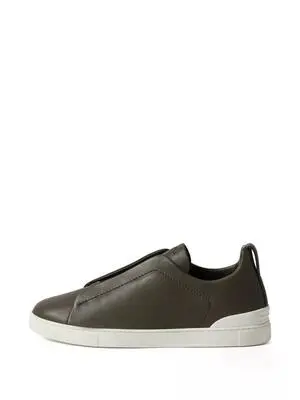 Zegna Zegna Triple-Stitch™ Leather Sneakers Grey