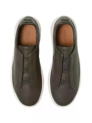 Zegna Triple-stitch™ Leather Sneakers - Grey