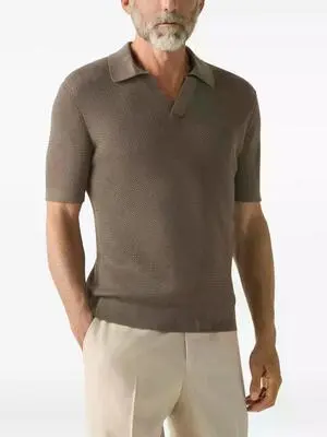 Zegna V-neck T-shirt - Brown