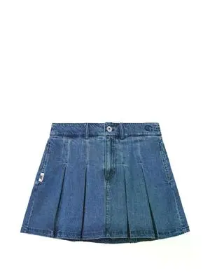 CHOCOOLATE Pleated Denim Mini Skirt - Blue