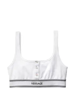 Versace Ribbed Cotton-jersey Bralette - White