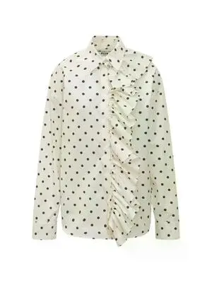 MSGM Polka-dot Ruffle Shirt