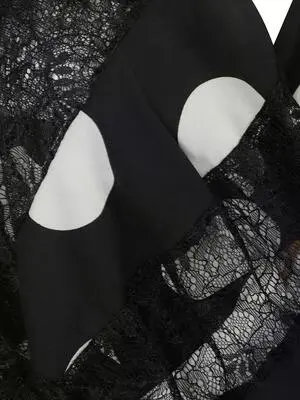 Junya Watanabe Polka Dot Lace Detail Midi Dress