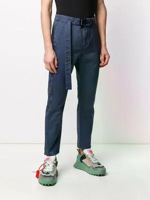 Off-White High Waist Straight Leg Trousers