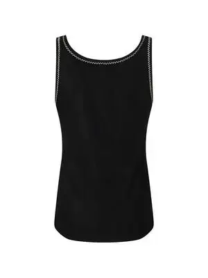 Pinko Ribbed Vest Top With Love Birds Embroidery