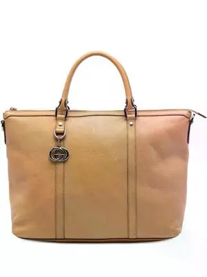 Gucci Leather Gg Charm Satchel - Brown