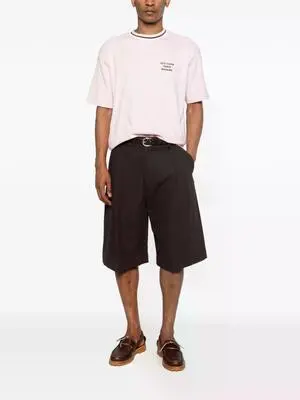 Drole De Monsieur Ribbed-trim T-shirt - Pink