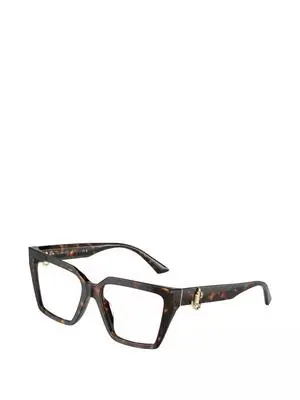 JIMMY CHOO Geometric Logo Full Rim Eyeglasses