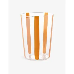 THE CONRAN SHOP Nova Stripe Glass Tumblers Set Of Four 500ml - Orange
