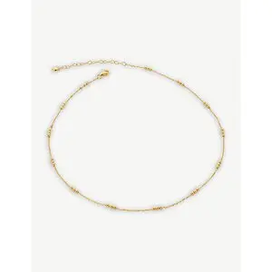 Monica Vinader Triple Beaded 18ct -plated Vermeil Sterling Silver Necklace - Gold