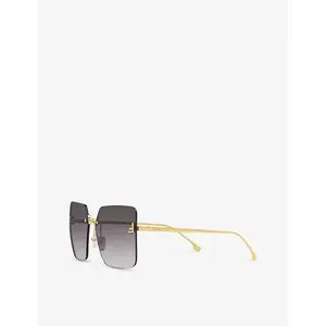 Fendi Square-frame Metal Sunglasses