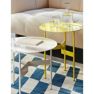 HAY Shim Coated-steel Coffee Table 51cm - Eggshell