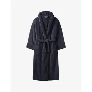 THE WHITE COMPANY Hydrocotton Hooded Cotton Dressing Gown - Navy