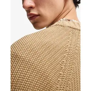 Hugo Happy Logo-patch Cotton-knit Jumper