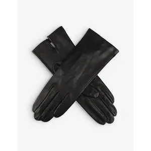 DENTS Helene Cashmere-lined Leather Gloves - Black