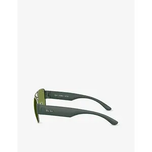 Ray-ban Rb3756 Square-frame Metal Sunglasses - Silver