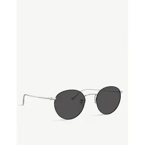 Oliver Spencer Metal And Crystal Round Sunglasses - Silver