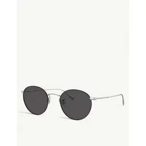 Oliver Spencer Metal And Crystal Round Sunglasses - Silver