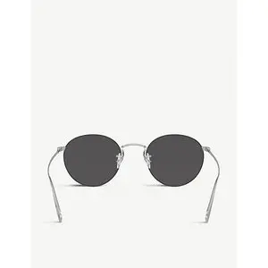 Oliver Spencer Metal And Crystal Round Sunglasses - Silver