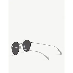 Oliver Spencer Metal And Crystal Round Sunglasses - Silver