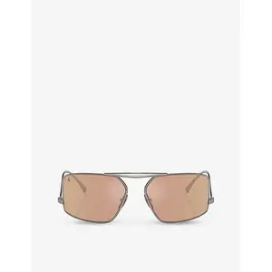 FERRARI Ferrari Irregular-Frame Metal Sunglasses Grey