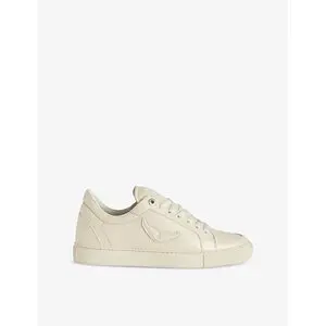 Zadig&Voltaire Leather Low-top Trainers With Wing Embroidery - Flash