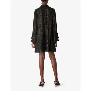 Whistles Metallic Spot-print Woven Mini Dress