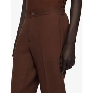 Sandro High-rise Stretch-jersey Trousers - Nut
