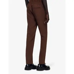 Sandro High-rise Stretch-jersey Trousers - Nut