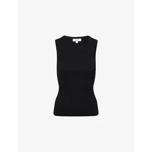 AGOLDE Poppy Ribbed Stretch-woven Top - Black