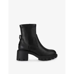 Kurt Geiger Sock Faux-leather Ankle Boots - Black