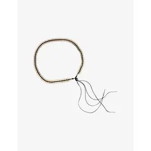Sandro Disc Embellished Leather Belt - Silver