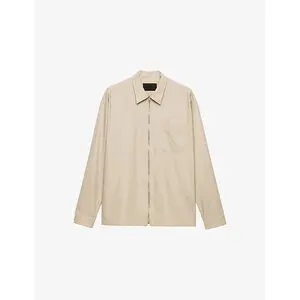 Prada Loose-fit Zip-up Cotton Shirt - Neutral