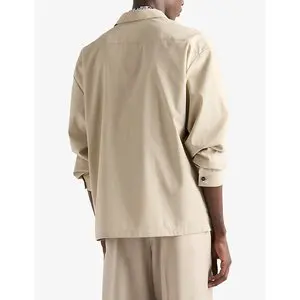 Prada Loose-fit Zip-up Cotton Shirt - Neutral
