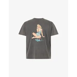 DUKE + DEXTER Pin Up Washed Cotton-jersey T-shirt