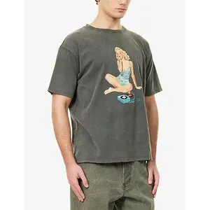 DUKE + DEXTER Pin Up Washed Cotton-jersey T-shirt