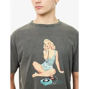 DUKE + DEXTER Pin Up Washed Cotton-jersey T-shirt