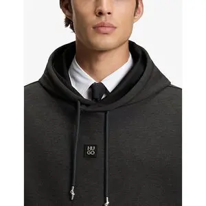 Hugo Branded Relaxed-fit Cotton-blend Hoodie