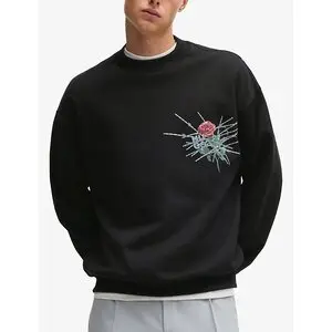 Hugo Branded-print Crewneck Cotton-jersey Sweatshirt