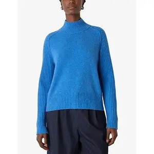 Whistles Ribbed Funnel-neck Wool Jumper