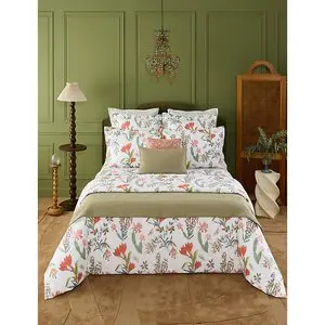 YVES DELORME Floral Cotton Flat Sheet