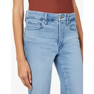 Good American Good Straight High Rise Stretch Denim Jeans