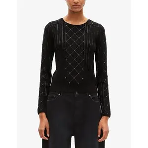 The Kooples Embellished Long-sleeve Knitted Jumper