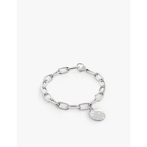 Monica Vinader Sterling-silver Oval Charm Link Bracelet - Sterling Silver