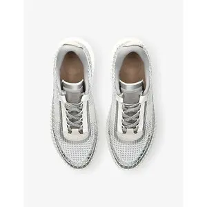 Chloé Woven Trainers With Contrast Stitching - Silver Com