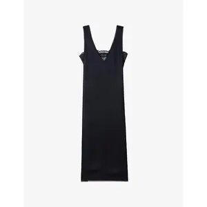 Zadig&Voltaire Renzo V-neck Lace Trim Midi Dress - Black