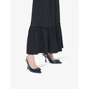 The Kooples Bow-embellished Slingback Leather Heels