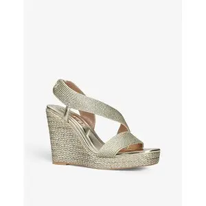 Carvela Gala C-stud Micro-rope Woven Wedge Sandals