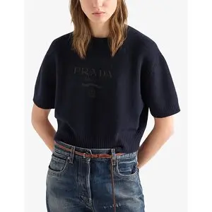 Prada Cashmere-wool Blend Knitted Jumper - Blue